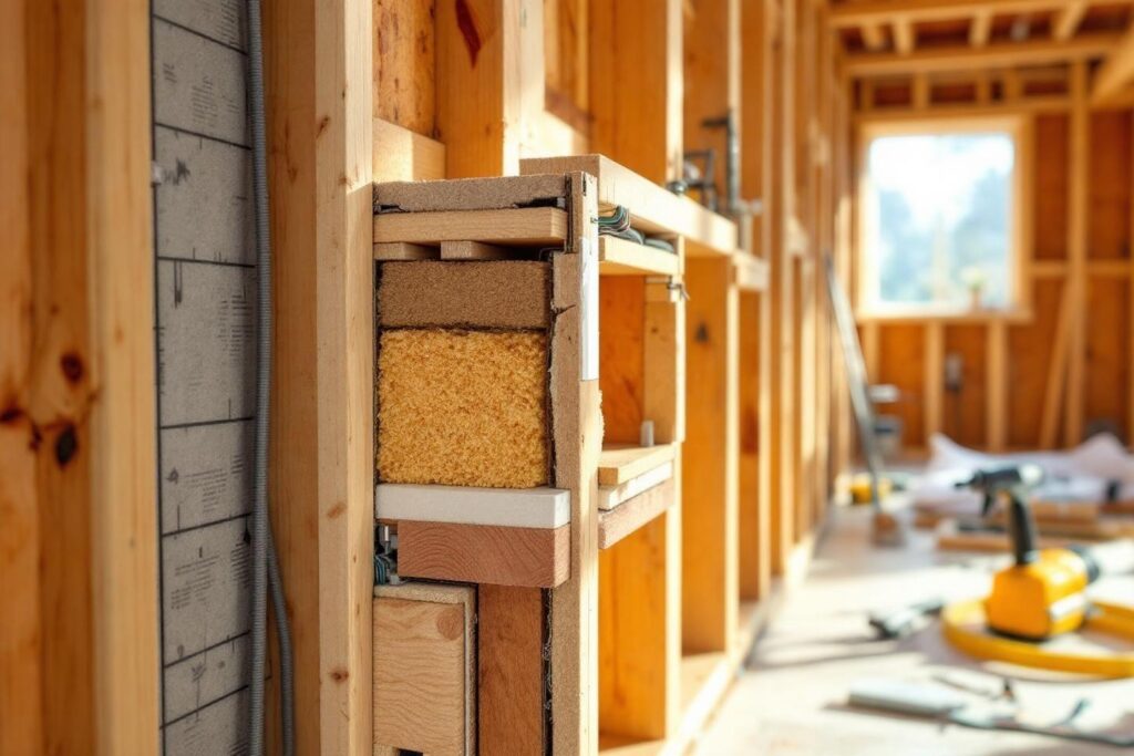 Coupe d'un mur à ossature bois : techniques et mise en œuvre - Maison ...